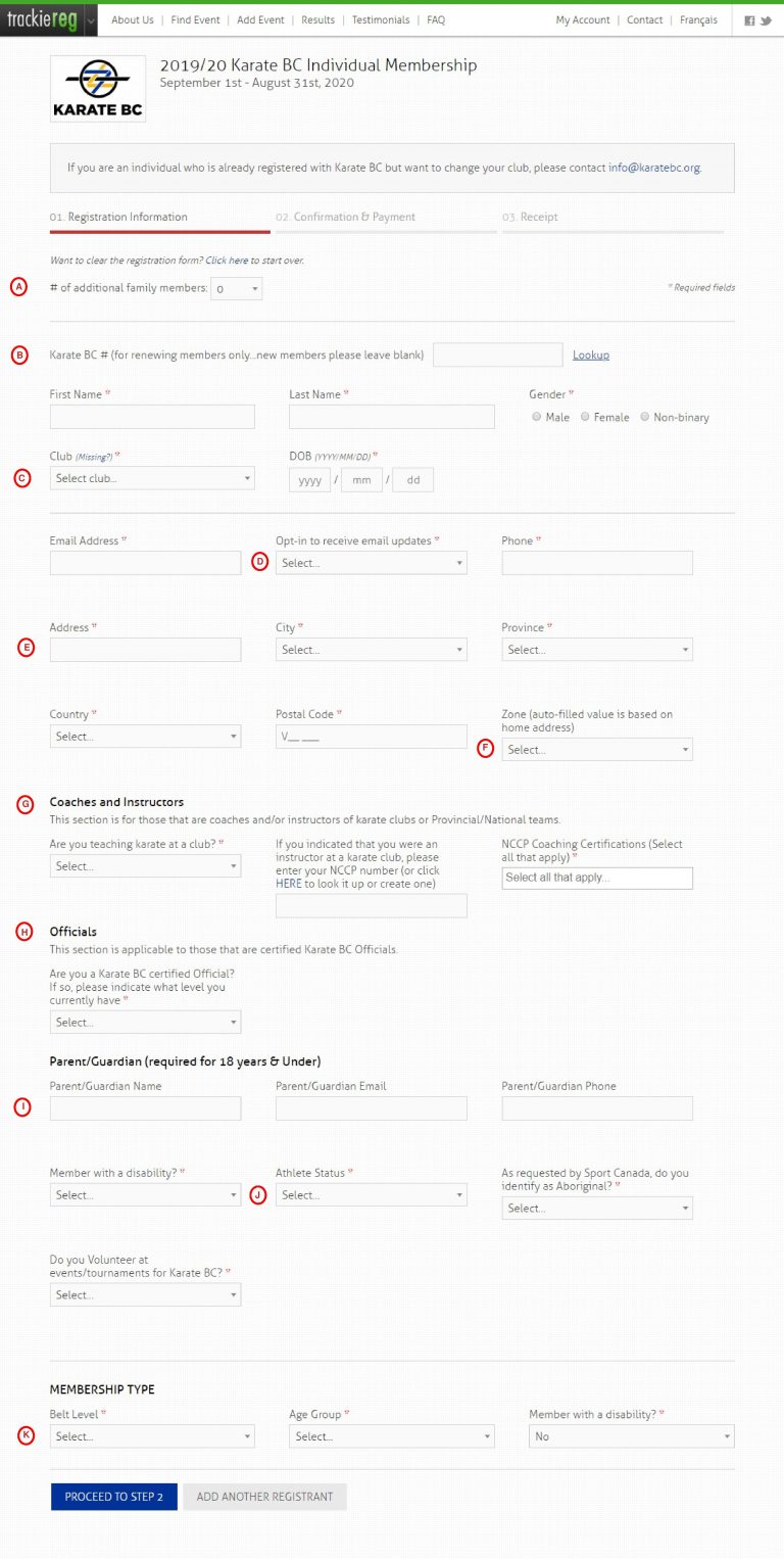 Step-By-Step Registration Form Instructions – Karate BC